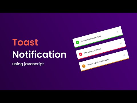 How To Make Toast Notification or Snack Bar For Website Using HTML CSS ...